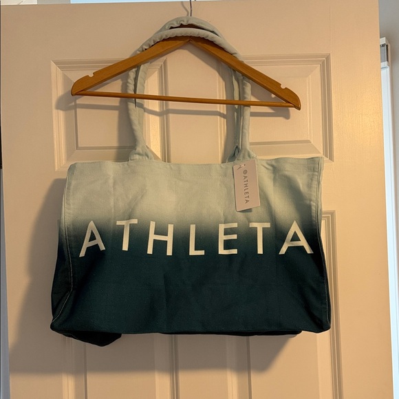 Athleta | Bags | Athleta Teal And White Ombre Tote | Poshmark